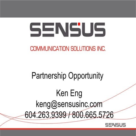 Sensus Partnership Opportunity | PPT