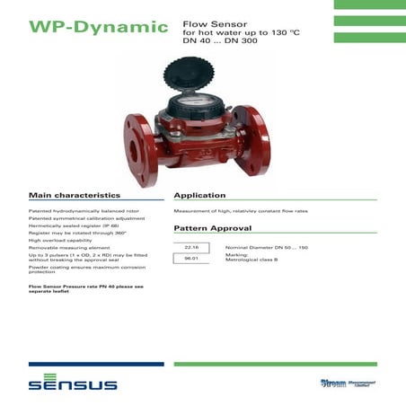 Sensus WP-Dynamic Flow Meter - Spec Sheet | PDF