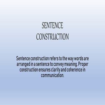 SENTENCE FORMATION IN ENGLISH by MD IRSHAD | PPTX