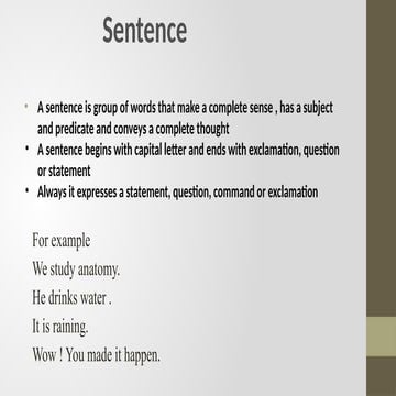 Sentence | PPT
