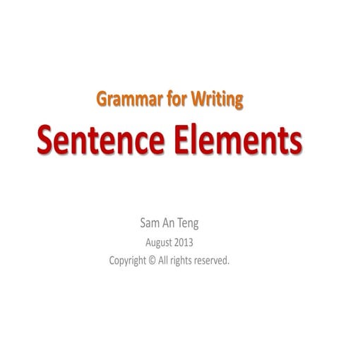 Sentence structure powerpoint | PPT