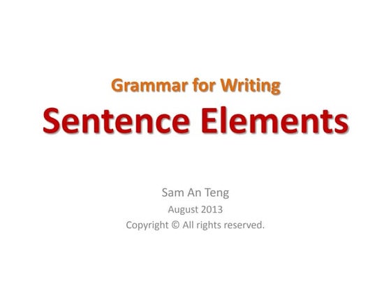 Sentence structure powerpoint | PPT