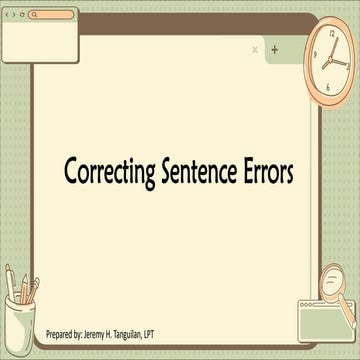 ELP - Sentence Fragments Presentation (Correcting Sentence Error) | PDF