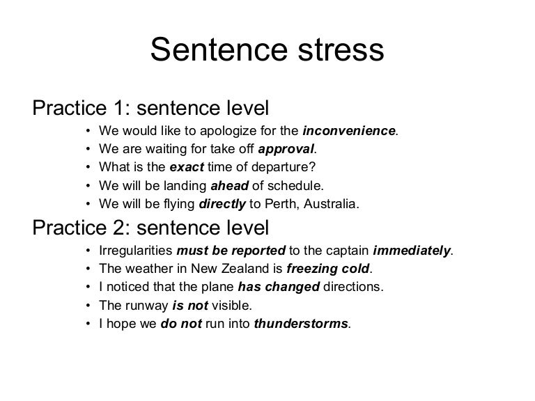 Sentence Stress And Weak Form
