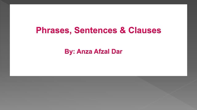 CLAUSES AND ITS TYPES | PPTX