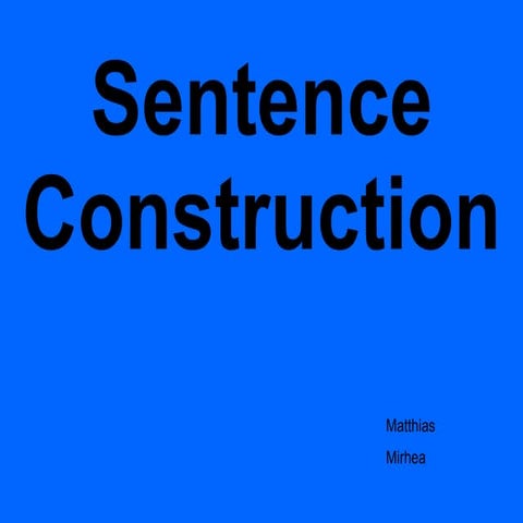 Sentence Construction2 | PPT