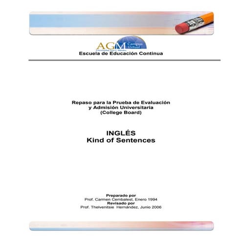 Sentence Structure - Kinds of Sentences | PDF