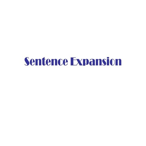 Sentence Expansion Activity | PPTX