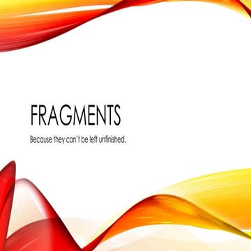 Sentence Fragments | PPT