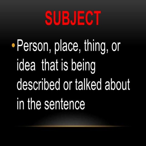 SENTENCE PARTS | PPT