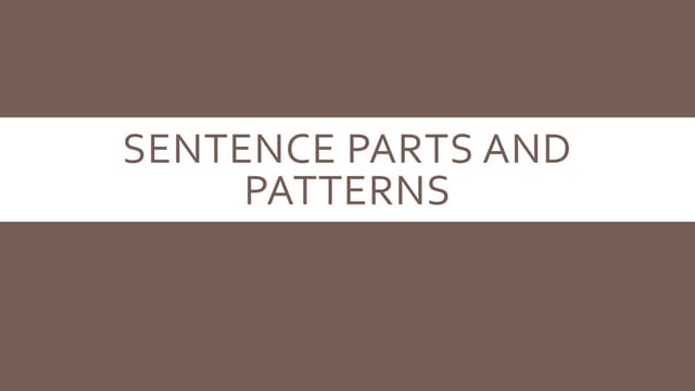 Basic sentence patterns | PPTX