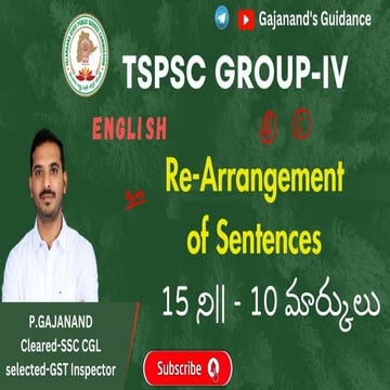 SENTENCE REARRANGEMENT CLASS of English language skills required for ...