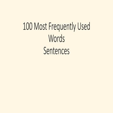 Sentences 100 most frequently used words with the most frequently used ...