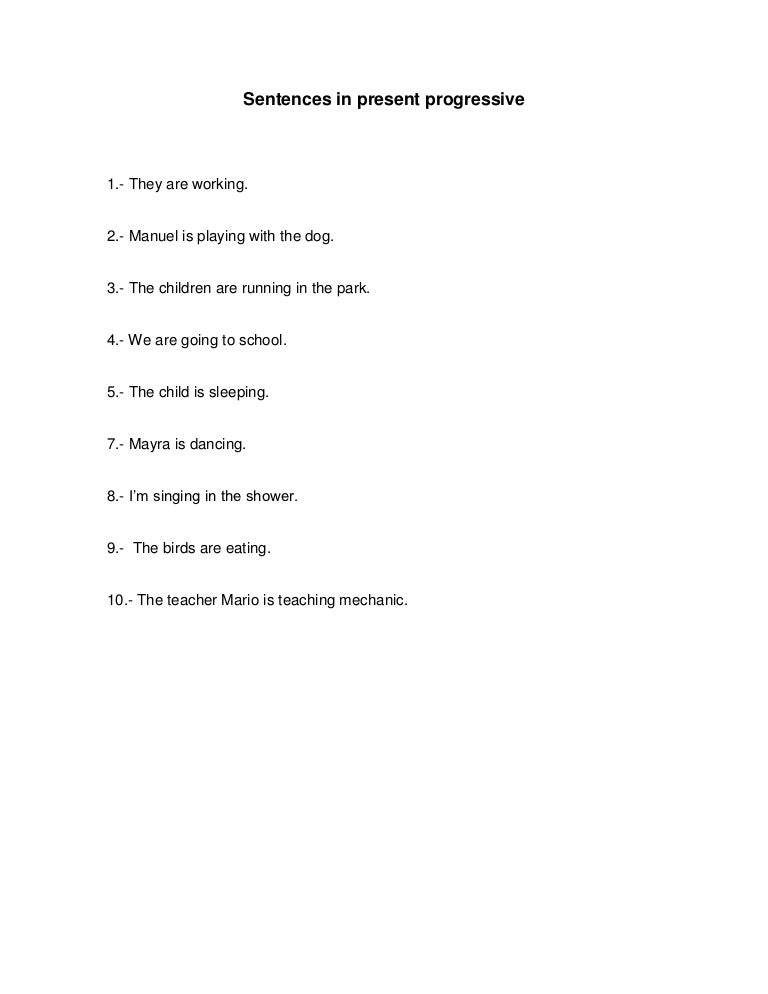 Sentences In Present Progressive sentences-in-present-progressive
