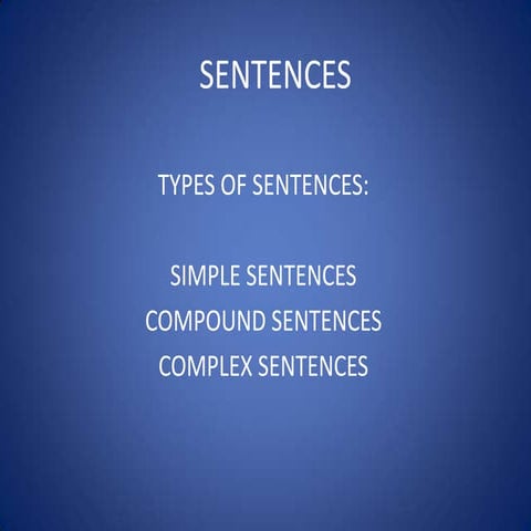 Sentences simple and compound | PPTX