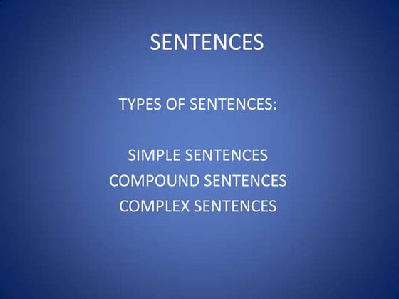 Simple, compound & complex sentences | PPTX | Law