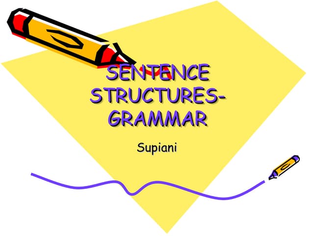 Sentence structure powerpoint | PPT