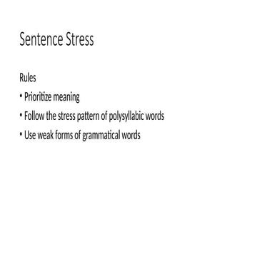 Sentence stress and intonation : a presentation | PPTX