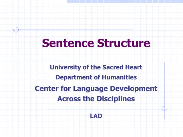 Sentence structure powerpoint | PPT