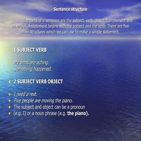 Sentence structure | PPS