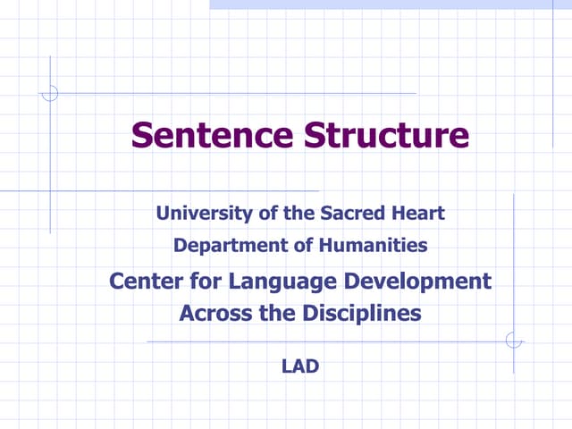 Sentence structure powerpoint | PPT