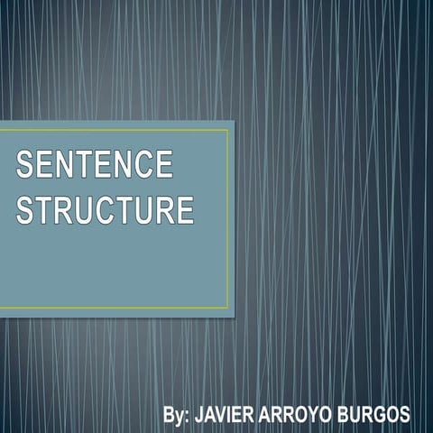 Sentence structure | PPTX | Programming Languages | Computing