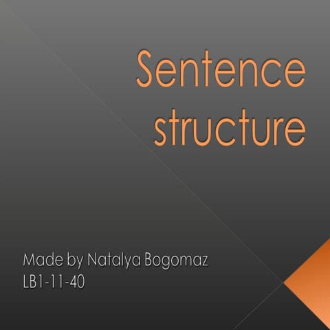 The structure of english sentence | PPTX