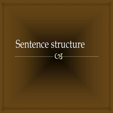 Sentence structure | PPT