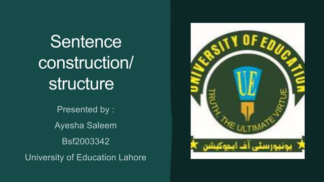Sentence structure powerpoint | PPT