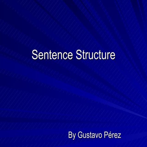 Sentence structure 5 | PPT
