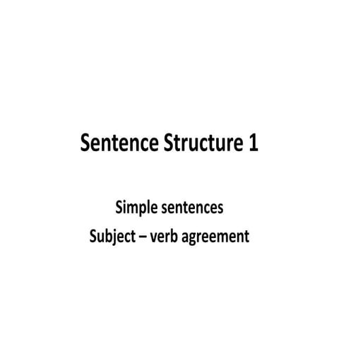 Sentence structure presentation | PPTX