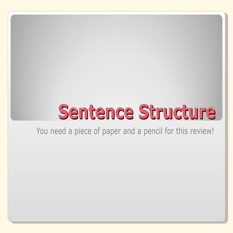 Sentence structure review | PPT