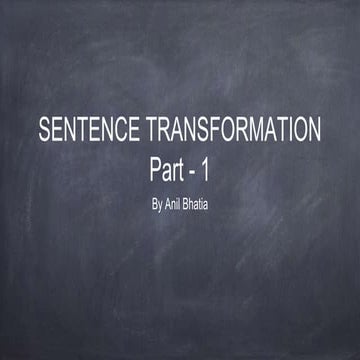 Sentence transformation part 1 | PPTX