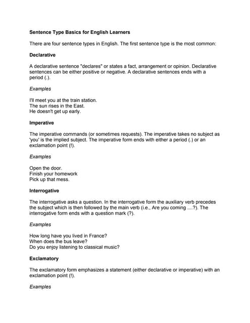 Four types-of-sentences | PPT