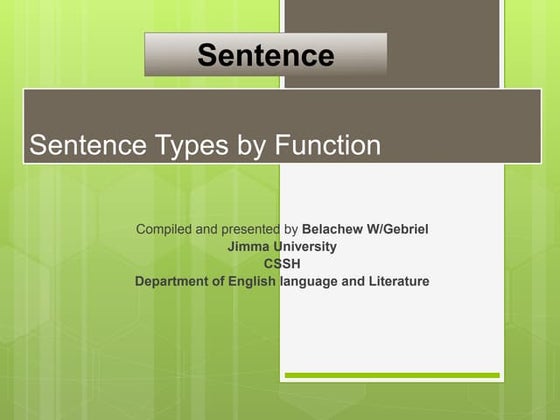 Sentence Types: Declarative, Interrogative, Imperative and Exclamatory | PPTX