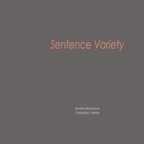 Sentence variety wr | PPT