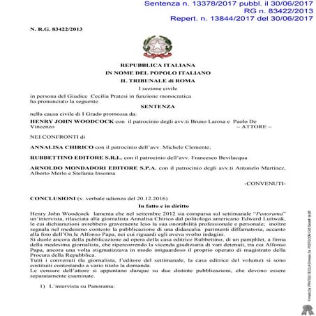 Sentenza Woodcock Chirico | PDF