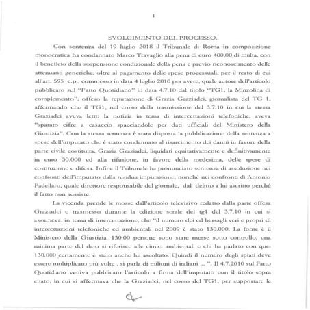 Sentenza di assoluzione della Corte di Appello di Roma | PDF