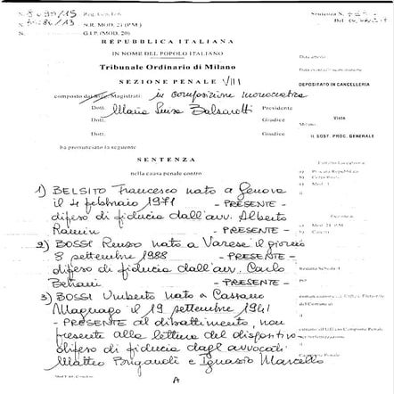 Lega, sentenza del Tribunale di Milano | PDF