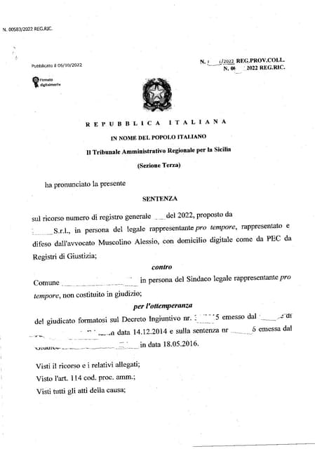 Sentenza Trib. Marsala nr. 600/2016 | PDF | Law