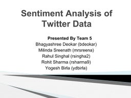 Sentiment analysis of tweets | PPT