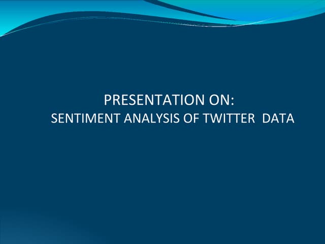 Sentiment Analysis Of Twitter Data Using Python Ppt