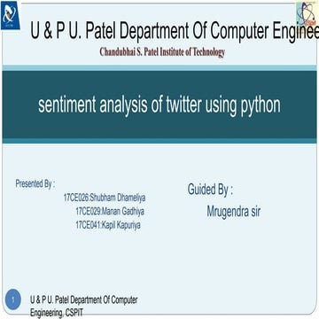 Sentiment Analysis Of Twitter Using Python Pptx Social Networking 1065
