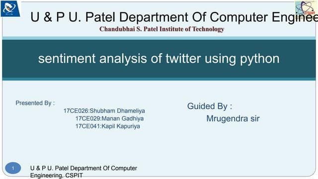 Sentiment Analysis Of Twitter Using Python Pptx Social Networking 1065
