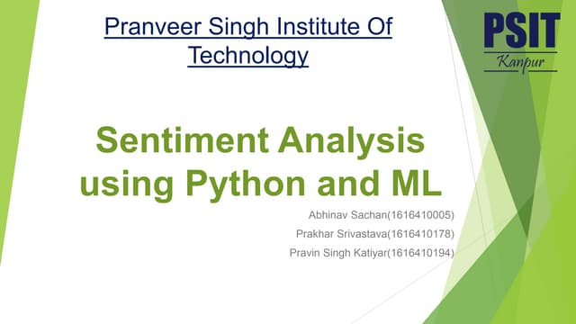 Sentiment Analysis Using Ml Pptx Computing Technology And Computing