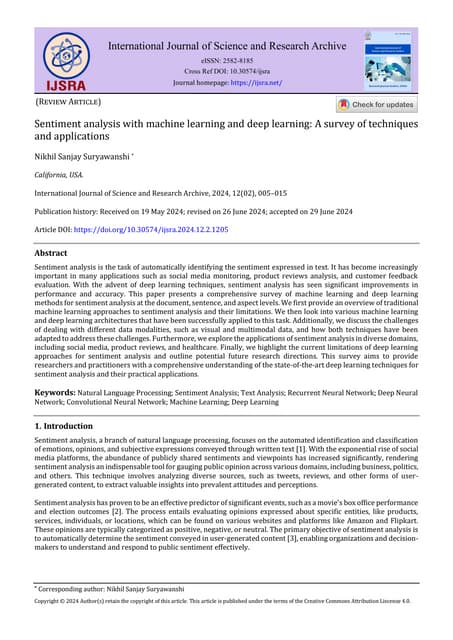 Sentiment Analysis in Social Media and Its Operations | PDF