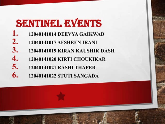 Sentinel Events | PPTX