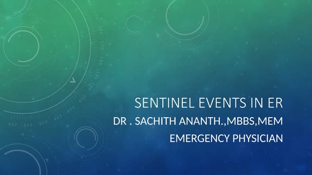 Sentinel Events | PPTX