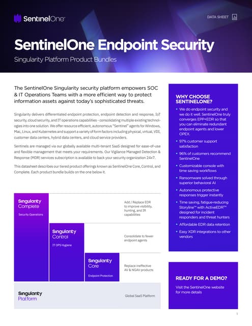 Sales Deck Sentinelone Singularity Platform Pptx