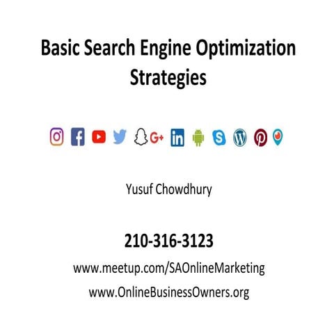 Basic Search Engine Optimization Strategies | PPT